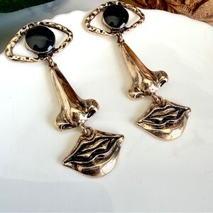 Jewelry | 23 Schiaparelli Inspired Anatomy Eye Nose Lips Gold Tone ...